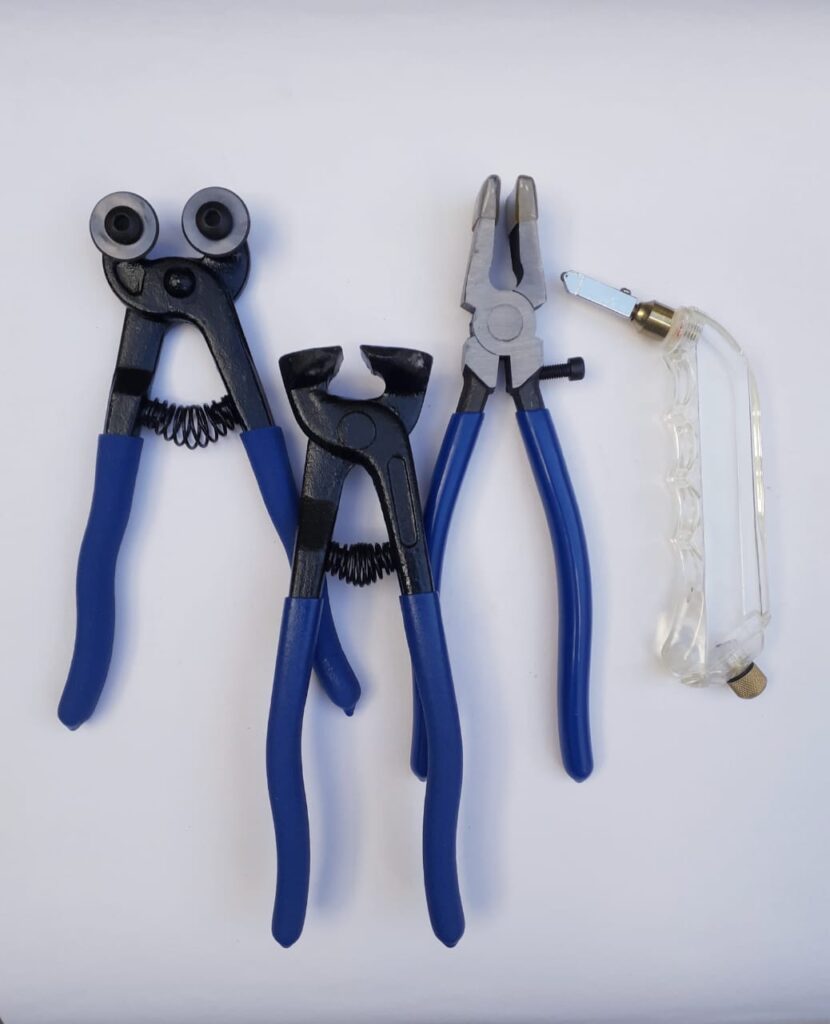 Kit 3 Pinza alicatar+ rueditas+abrir+cortante vidrio